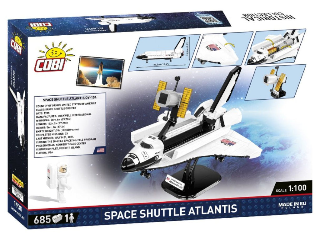 1/100 Space Shuttle Atlantis Model (685 pcs) – 105th Armoury